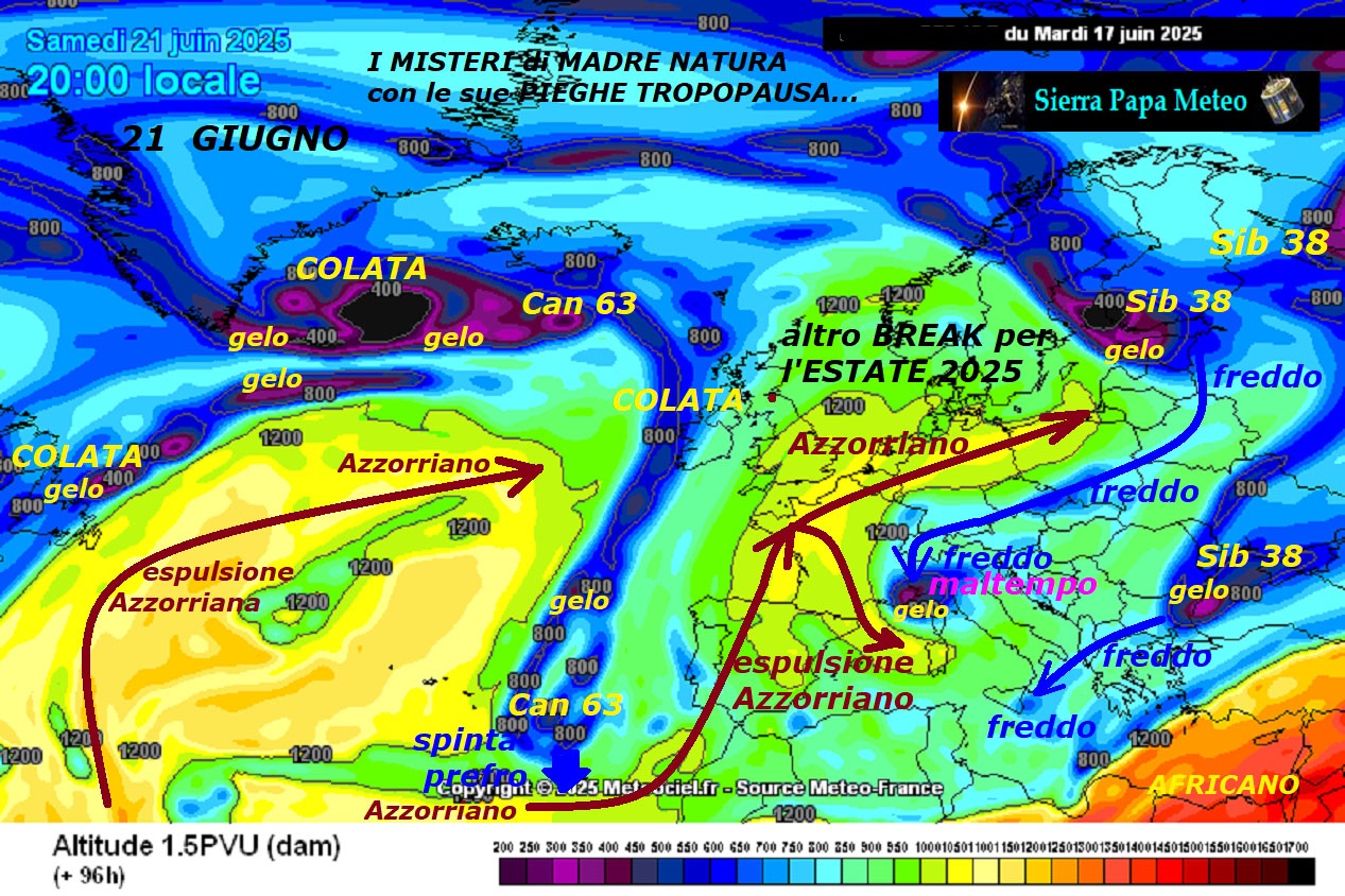 Dedicato all’ANALISI del nuovo altro BREAK del FREDDO, SIB 38 ancora da EST e persino in GIUGNO ...