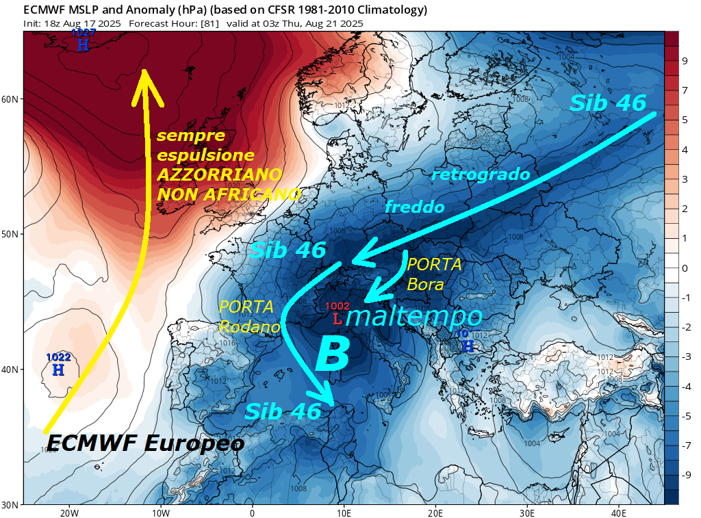 Dedicato ancora alla DIAGNOSI delle REALI DINAMICHE del nuovo BREAK FREDDO da EST, con SIB 46 ...